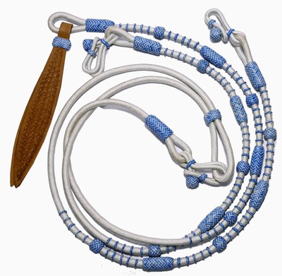 White Nylon Romal Reins Nylon Braided Blue Natural Rawhide 4 - 5 Day ...