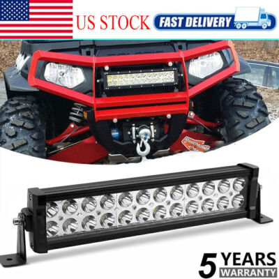 12" Inch LED Light Bar Spot Flood Combo Work Driving Off-Road SUV ATV ...