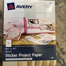 Avery 4397 Sticker Project Paper 8 1/2 X 11- 7 Sheets for sale online ...