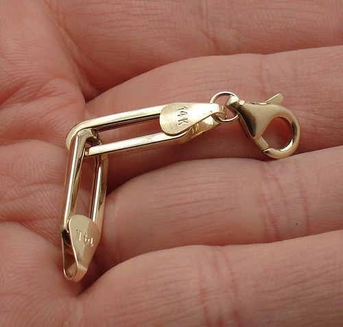 6mm Paper Clip Oval Chain Necklace Extender Lobster Lock Real 14K ...