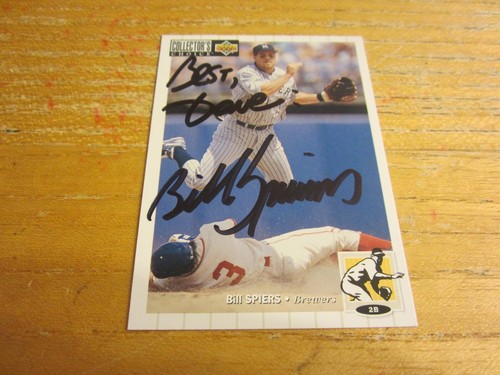 Bill Spiers Autographed Signed 1994 Collector's Choice #264 Card MLB ...