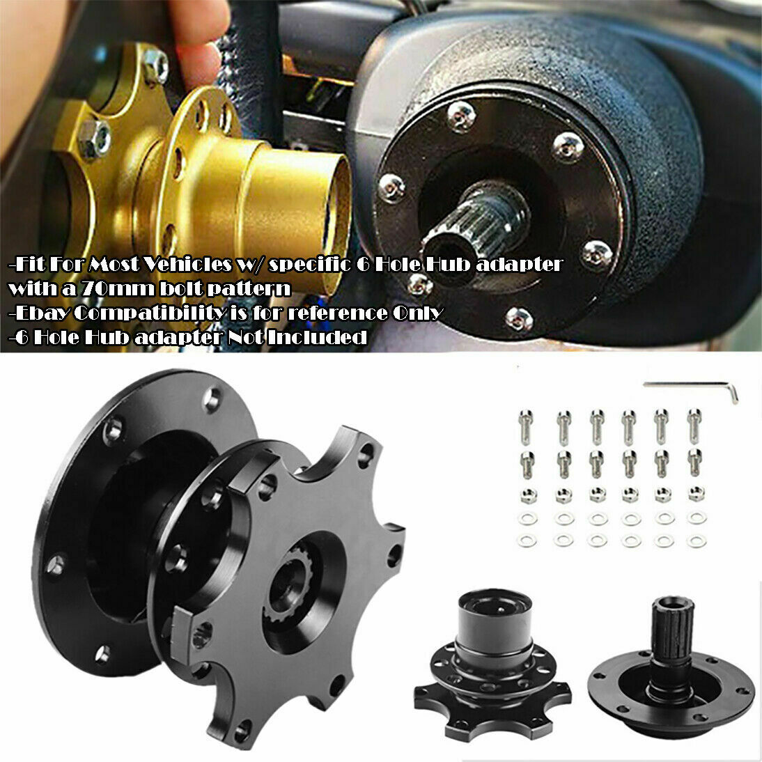 ⭐Universal Car Racing Steering Wheel Quick Release Disconnect Hub ...