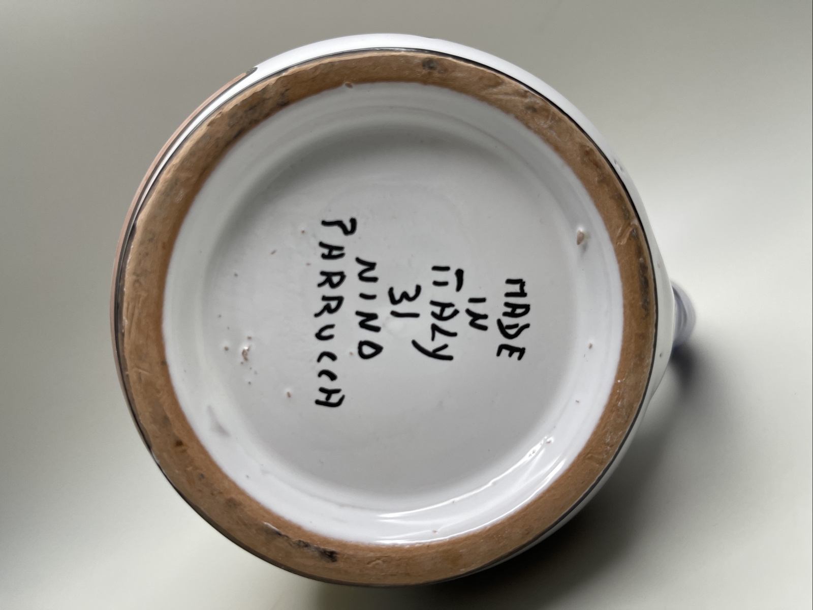 Vtg Nino Parrucca Art Pottery Pitcher Milk Jug Pesca Fish Italy Signed ...