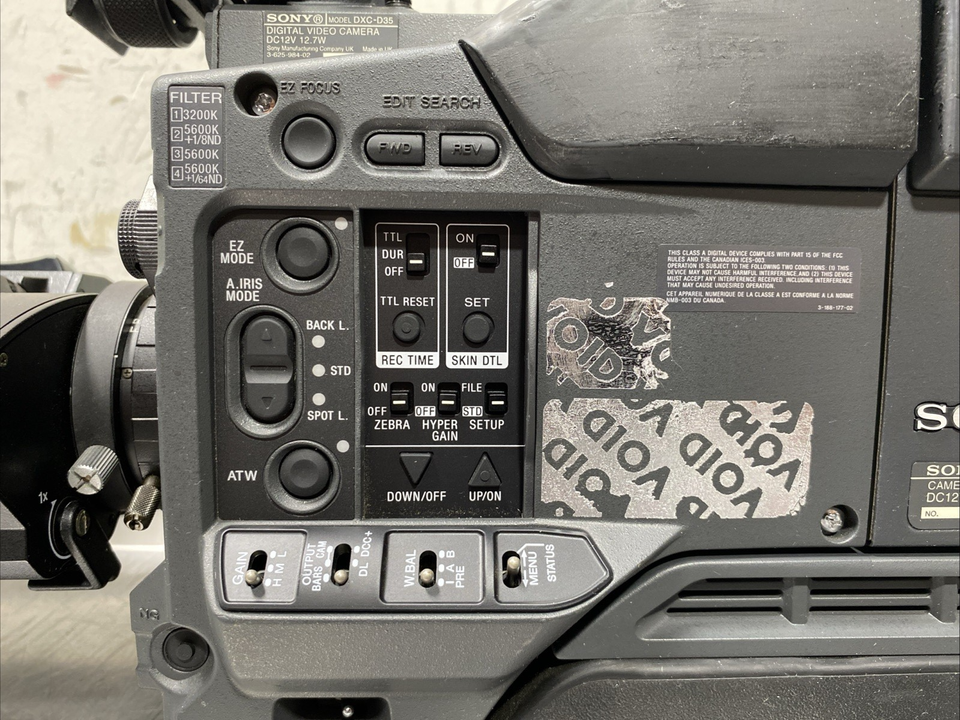 SONY DXC-D35 Digital Video Camera w/ CA-537 Adaptor + Canon TV Zoom ...