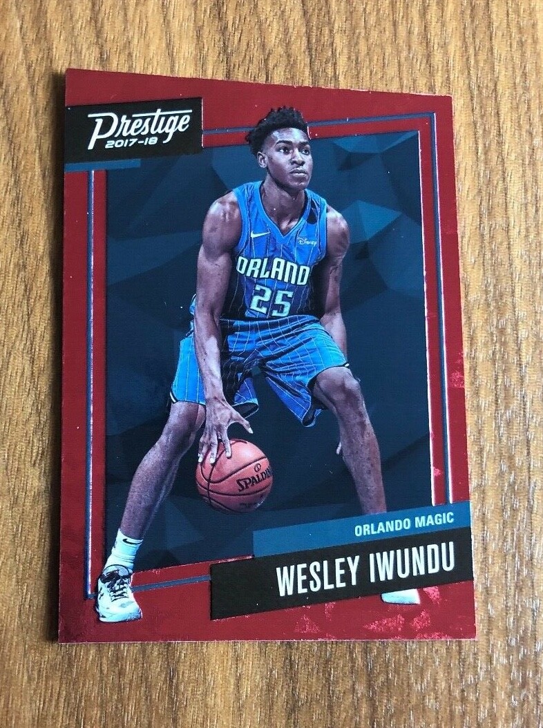 2017-18 Prestige~WESLEY IWUNDU #32 RC~Micro Etch Red~Orlando Magic ...