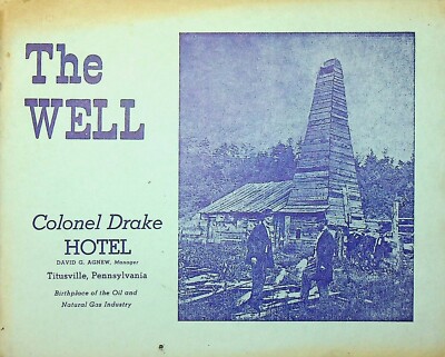 Vtg "The Well" Colonel Drake Hotel Menu Bar Guide | eBay