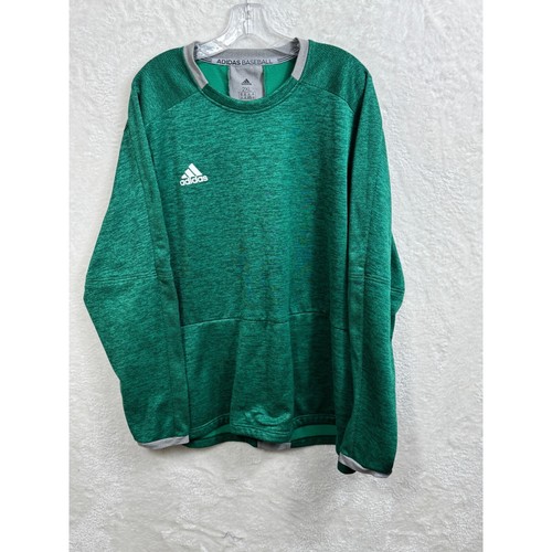 Adidas Sweater Men Green and Gray Oversized Pullover Baseball Pocket ...