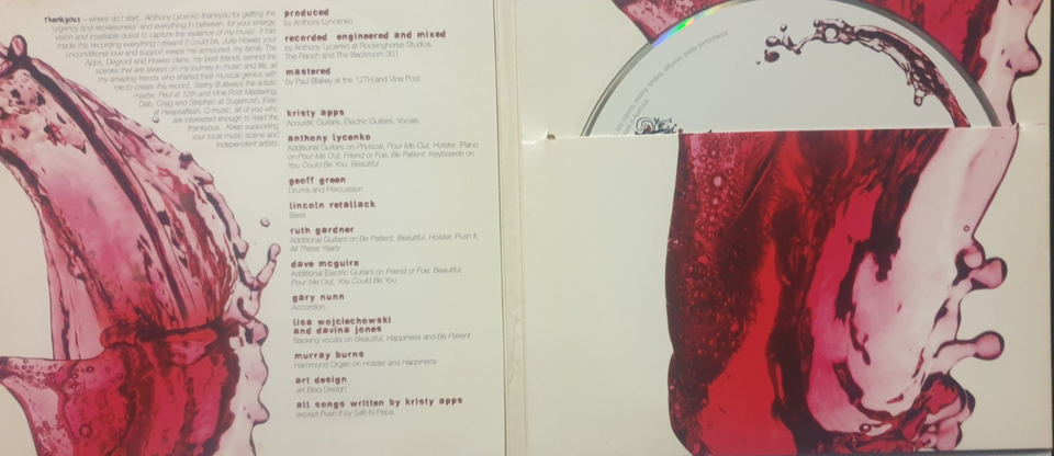 Kristy Apps CD ALBUM - Pour Me Out - 2009 10 TRACK Australian Artist ...