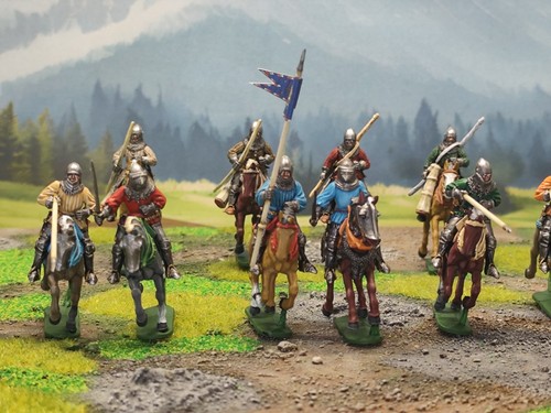 28mm DPS painted High Medieval Burgundian/French Mounted Squires 12 ...