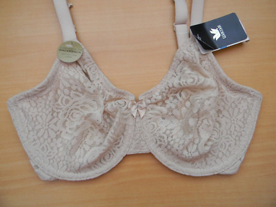 Wacoal 851205, 30D Bra Beige Halo Lace, Underwire, 1/2 lined Seamless W ...
