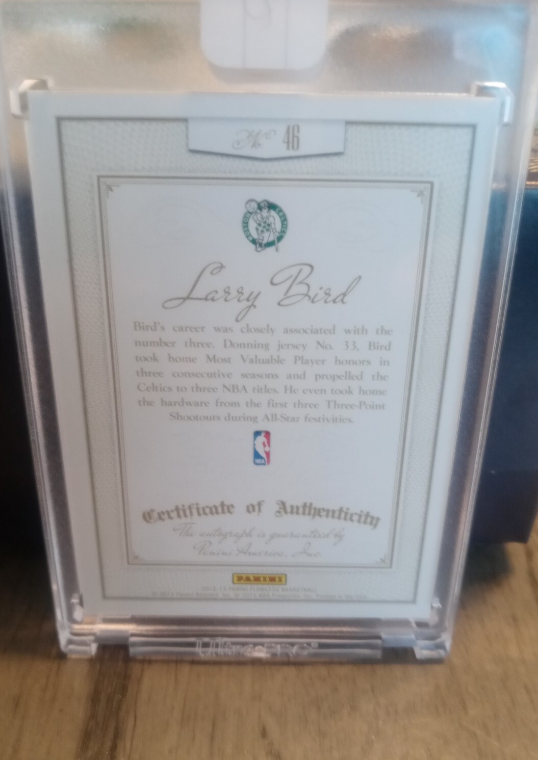 LARRY BIRD AUTO /20 2012-13 PANINI FLAWLESS SIGNATURES sealed AUto SP ...