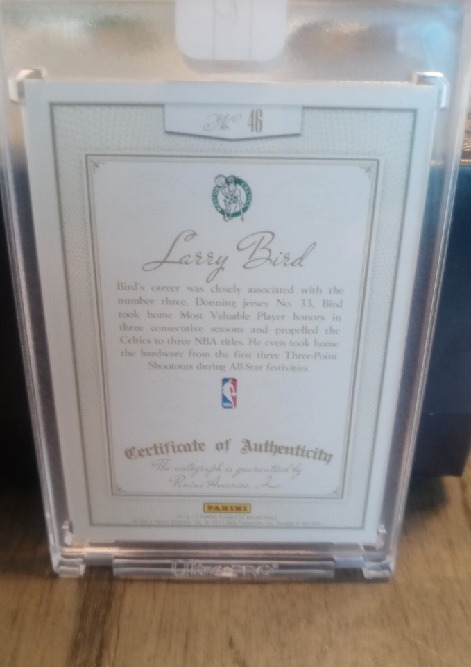 LARRY BIRD AUTO /20 2012-13 PANINI FLAWLESS SIGNATURES sealed AUto SP ...