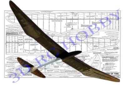 Giant Bird of Time Sailplane Glider 118" RC Airplane Plans & Templates ...