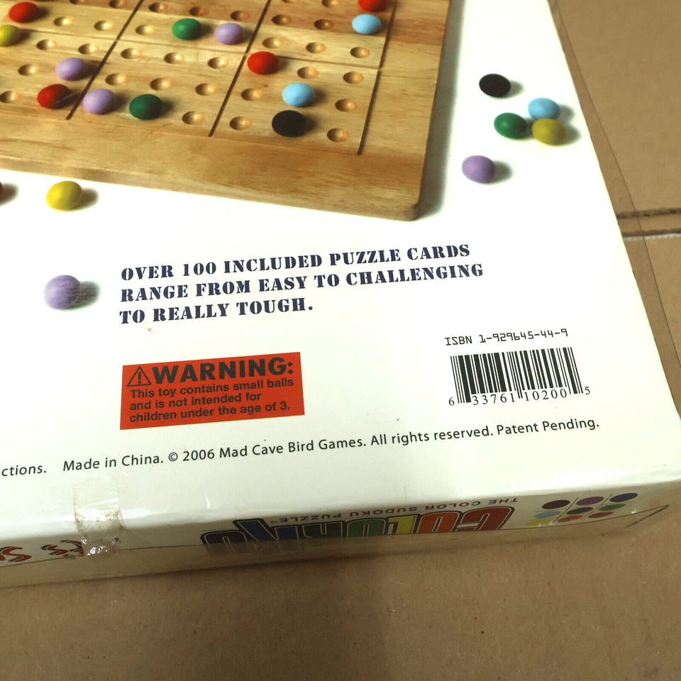 NEW SEALED ColorKu The Color Sodoku Puzzle 2006 Mad Cave Bird Games 789264290074 | eBay