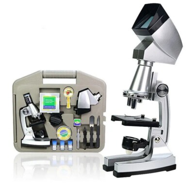 100x 400x 1200x Kids Biological Microscope Illuminated for Students w ...
