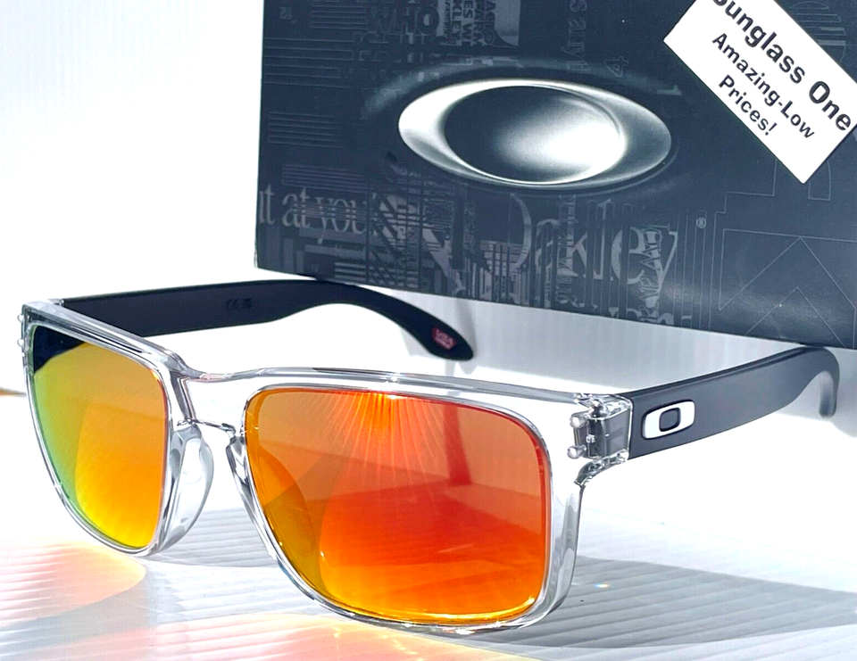 NEW Oakley HOLBROOK Shiny Clear POLARIZED Galaxy Ruby Lens Sunglass ...
