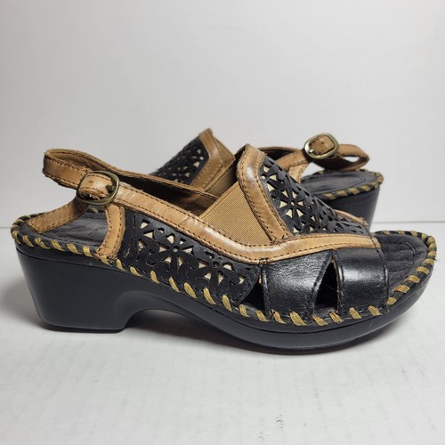 Ariat Sandals Del Ray Leather Western Slingback Black Brown 10011066 ...