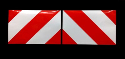 Magnetic Chevrons Reflective + Fluorescent Stripes 30cmx20cm Red/White ...
