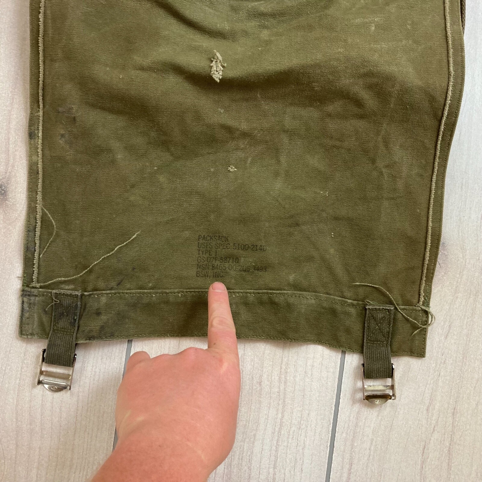 USFS FSS Green Canvas Back Pack Bag Packsack Worn Vintage | eBay