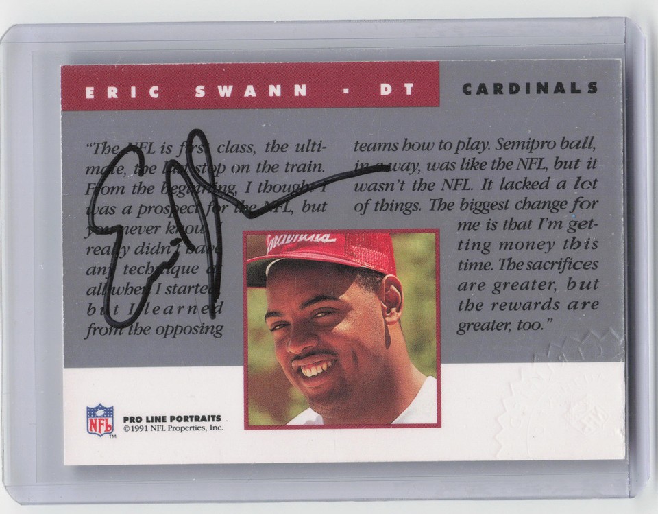 1991 Pro Line Portraits #291 Eric Swann Auto | eBay