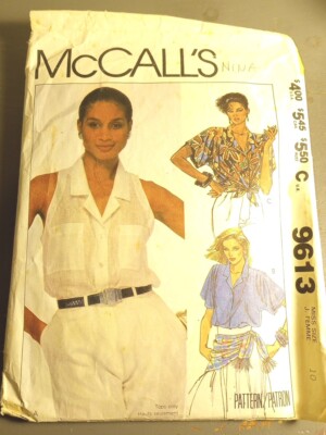 Vtg 80's McCall's 9613 Sewing Pattern Top Blouse Cut Complete | eBay