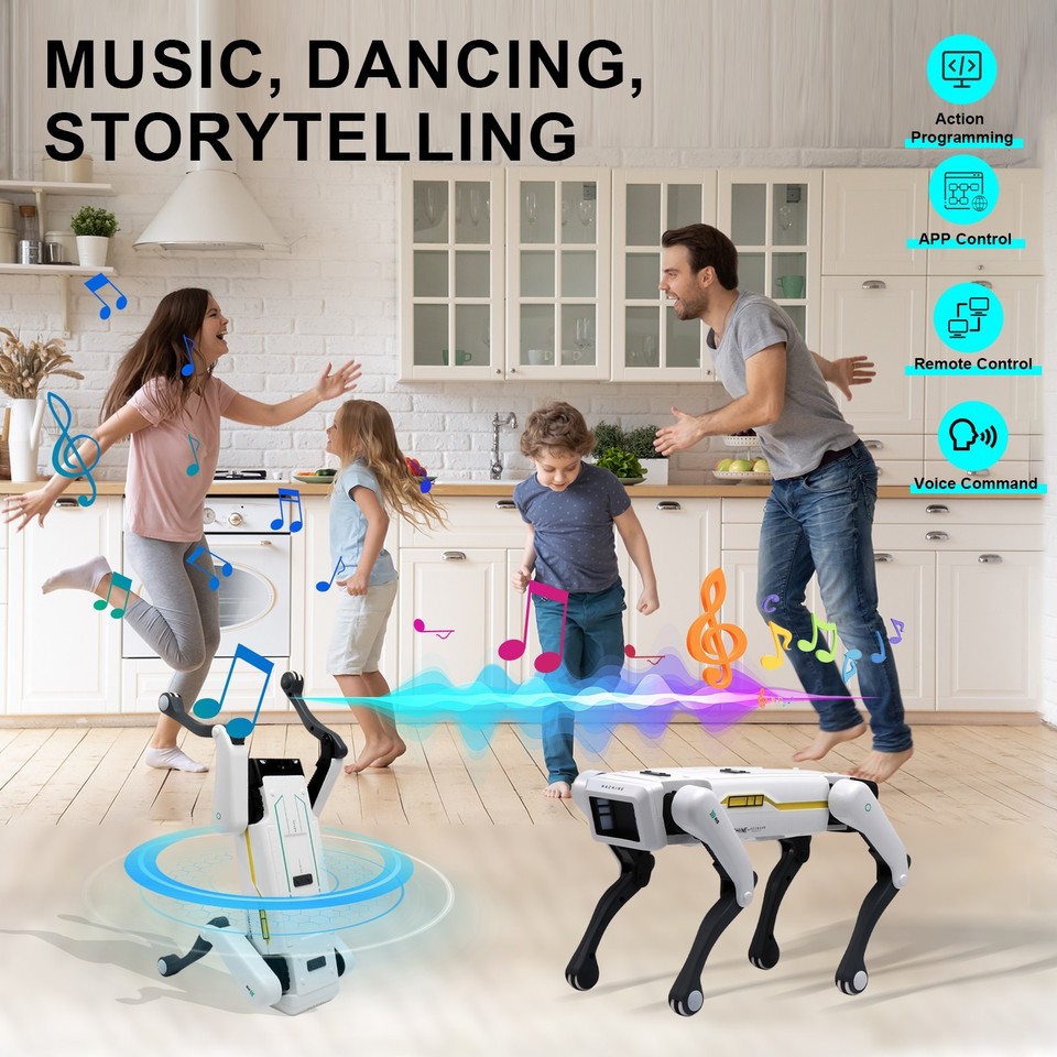 Intelligent AI RC Robot Dog APP Remote Control Singing Dancing ...