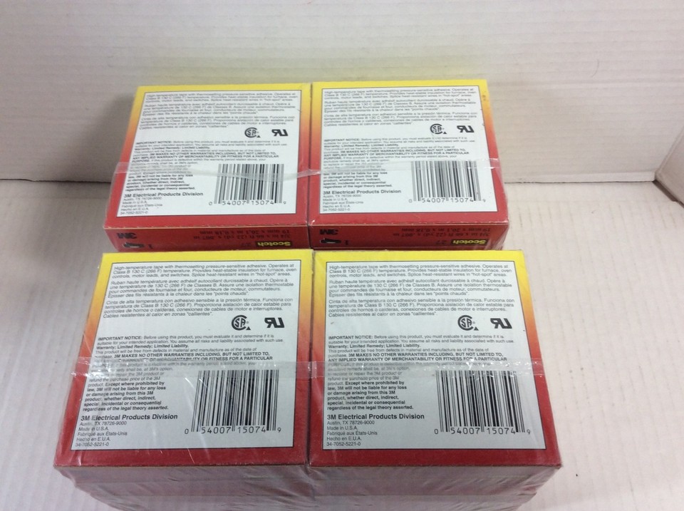 New 20 3M Scotch 27 Glass Cloth Electrical Tape Class 'B' Insulation 3/ ...