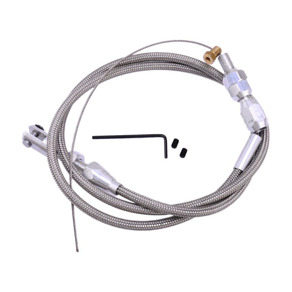 36" Adjustable Car Throttle Accelerator Cable Stainless Steel Braided ...