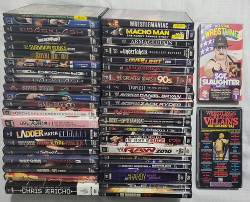LOT OF 68 WWE WWF PPV MISC RARE WRESTLING DVDS 2002-2014 Exc Cond + 2 ...