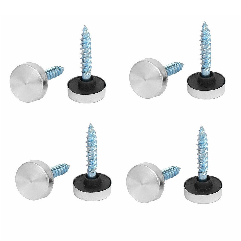 Set of 20 Mirror Screws in Stainless Steel Chrome 16mm Shower Screw ...