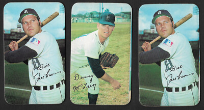 1970 Topps Super Lot #7 Bill Freehan (2) + #17 Denny McLain VG Detroit ...