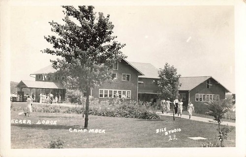 Postcard RPPC Becker Lodge Tree Camp Mack Milford Indiana EKC Stamp Box ...