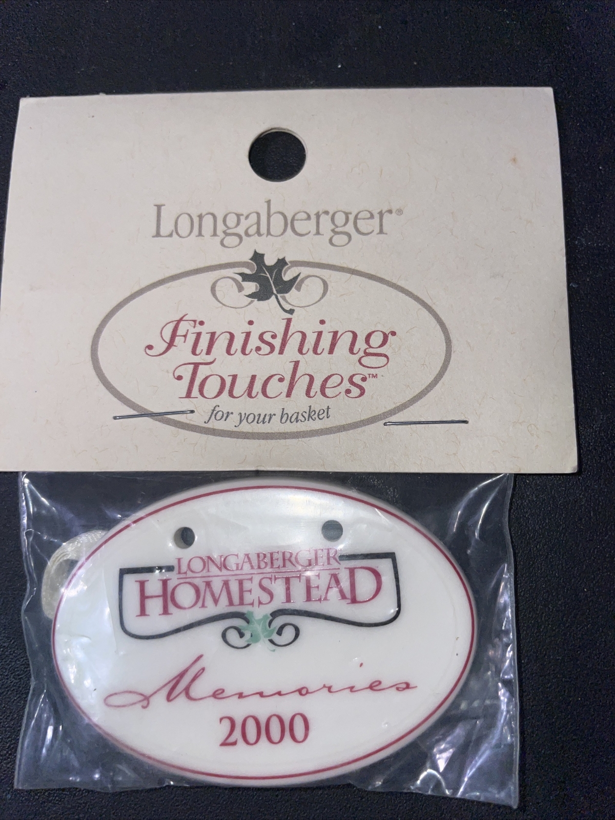LONGABERGER "2000 HOMESTEAD MEMORIES " BASKET TIE-ON - NOS Finishing ...