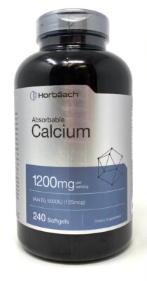 Calcium with Vitamin D3 | 1200mg | 240 Softgels | 5000 IU Vit D3 | by ...