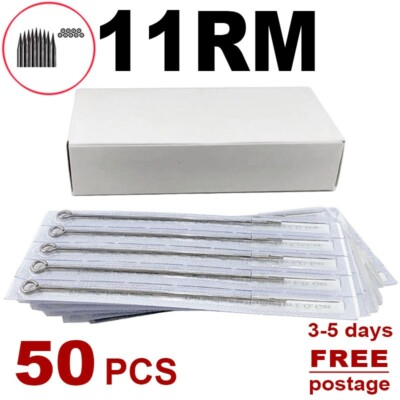 11RM 11M1C 11MR Round Magnum Curved Soft Edge Tattoo Needles 1211RM ...