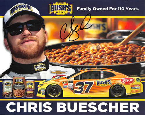 2018 SIGNED!! CHRIS BUESCHER #37 BUSH'S BEST NASCAR MONSTER ENERGY CUP ...