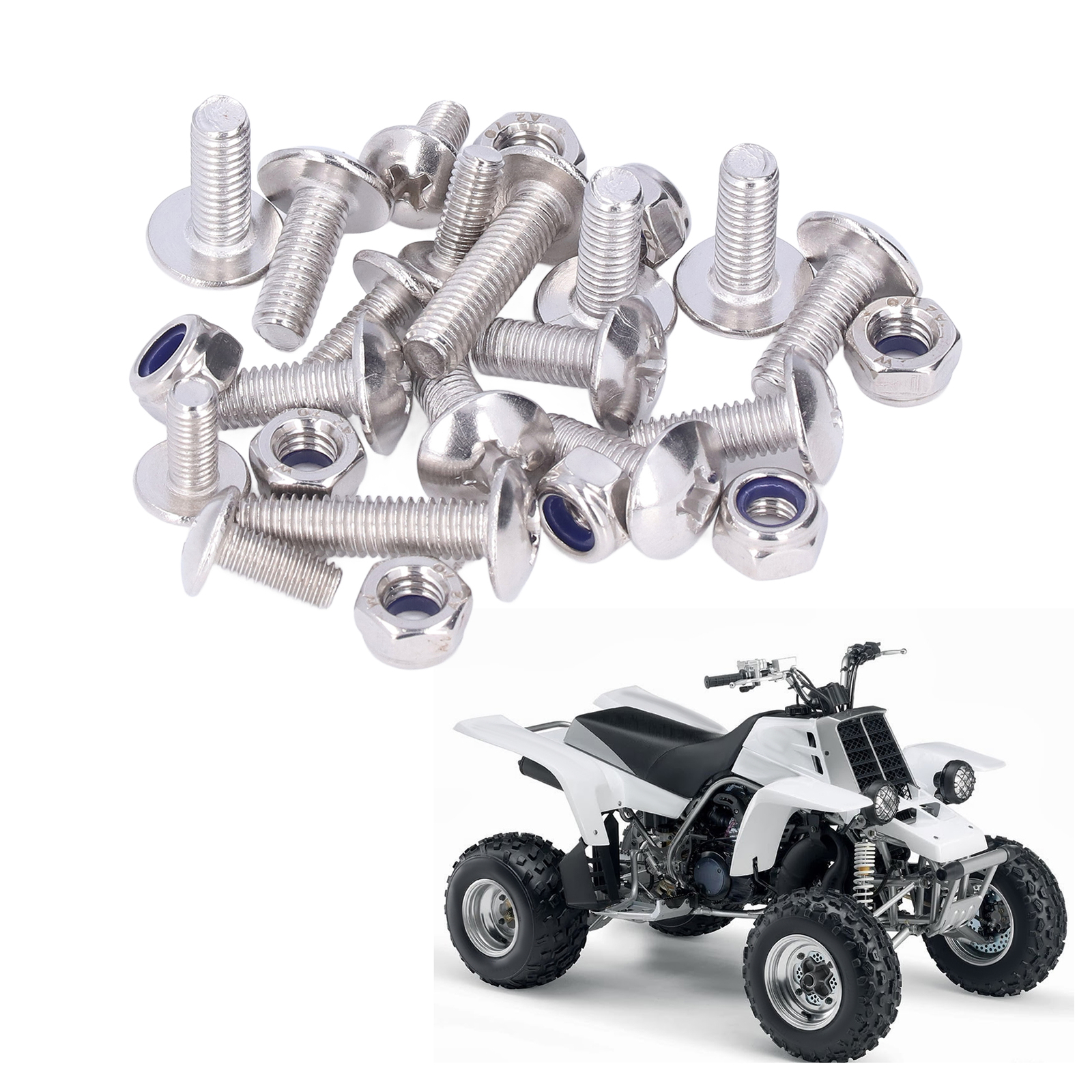 25PCS Motorcycle Mudguard Screw Nut Kit Stainless Steel 90149‑06306 For ...
