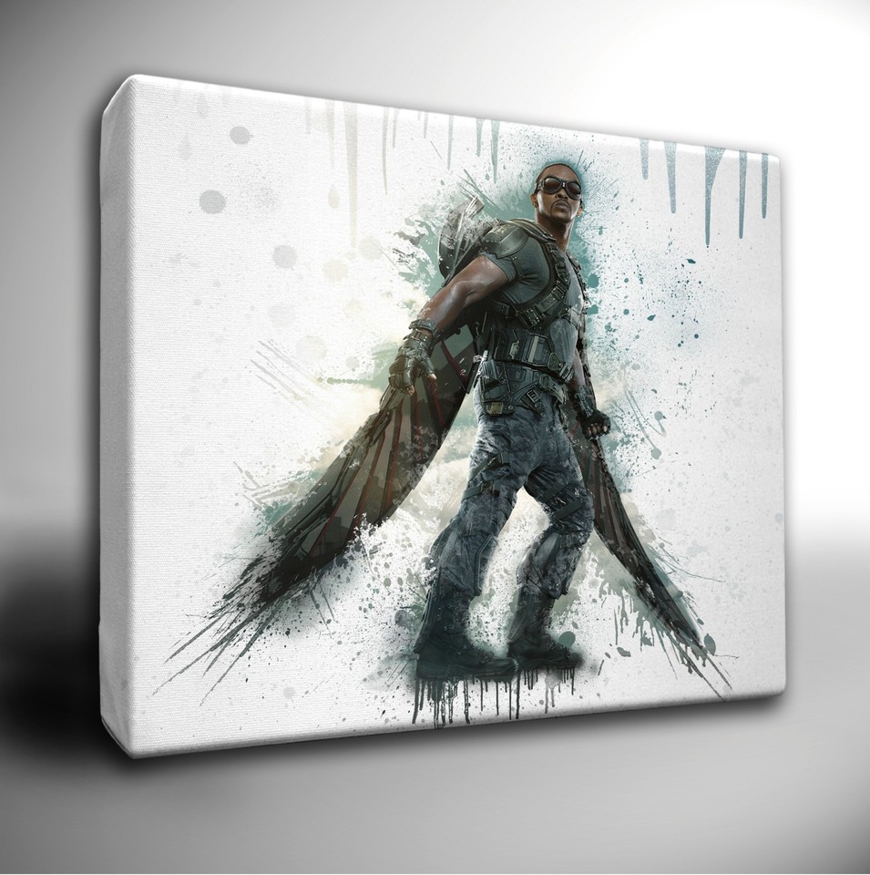 Marvel Avengers / DC Characters paint splatter CANVAS Wall Art Picture ...