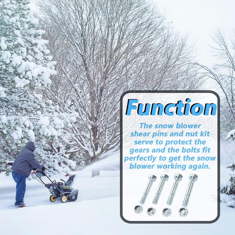 for Powersmart Snow Blower Shear Pins Set Four Shear Pins and Nuts | eBay