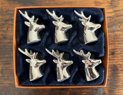 Vintage Silea Silver Plated Place Card Holders (Deer Head Design) - Set ...