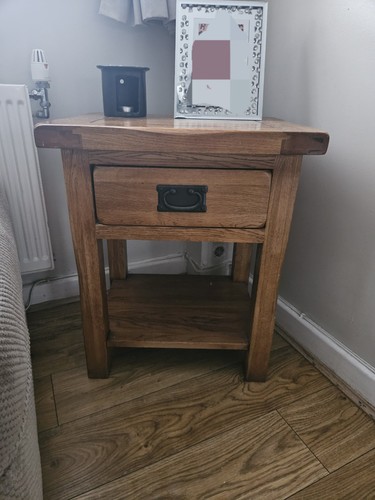 Oak Wooden Side Table Rustic Solid Oak Furniture | eBay UK
