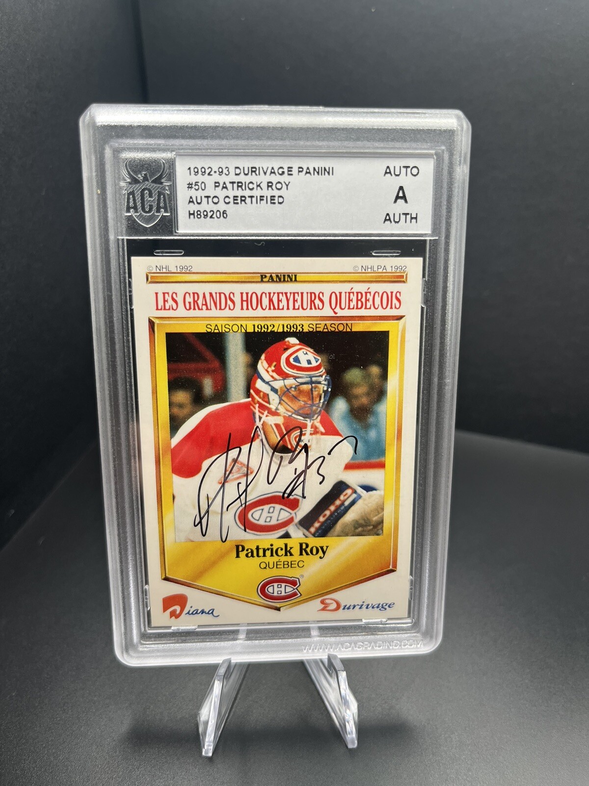 1992-93 Panini Durivage Patrick Roy Auto Certified Signature | eBay