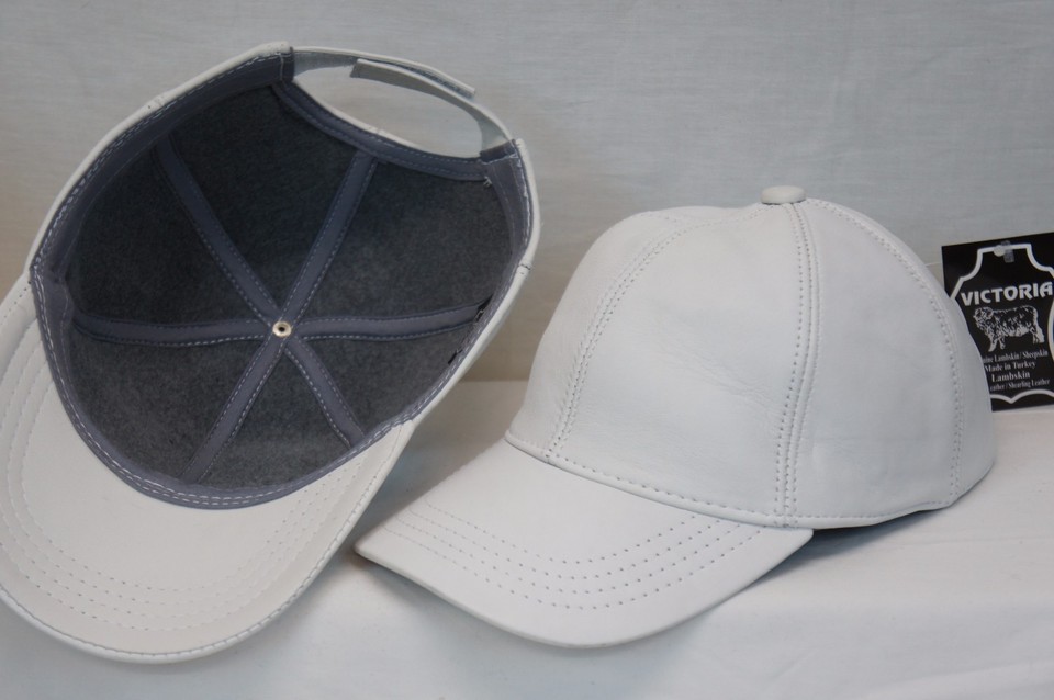 New 100% Real Genuine Lambskin Leather Baseball Cap Hat Sports Visor 32 ...