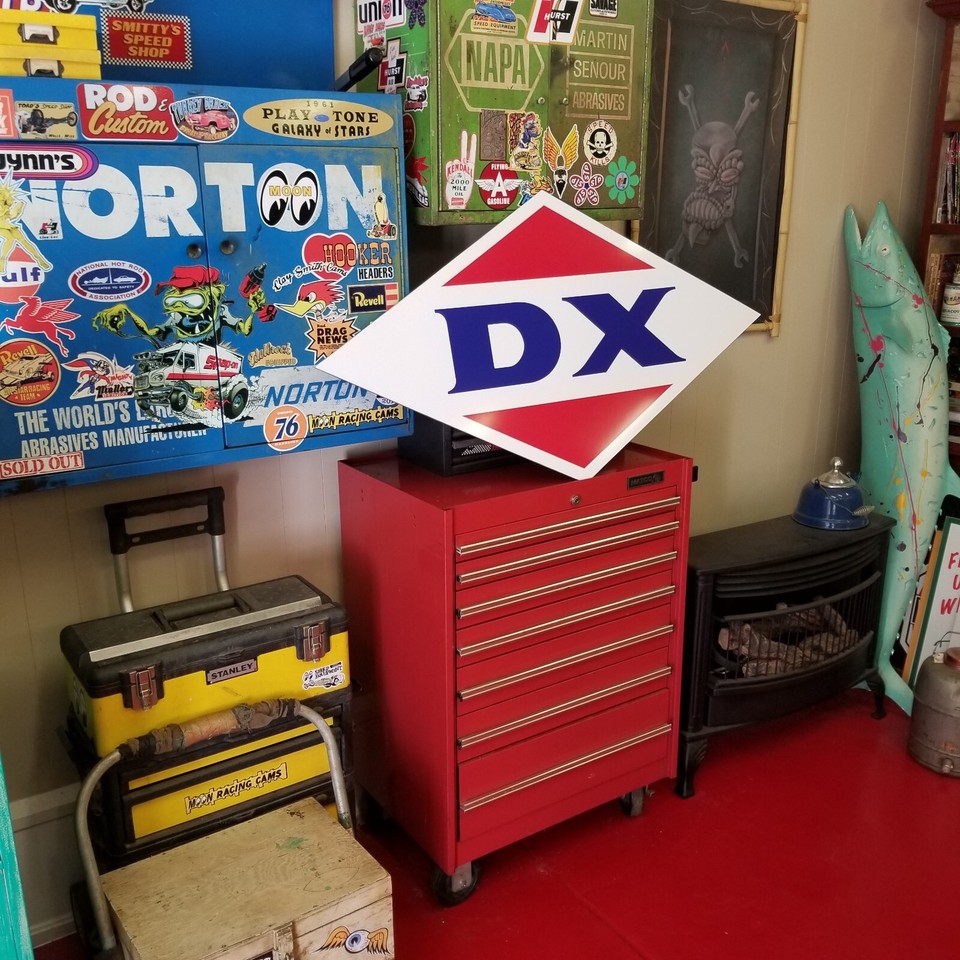 Vintage look Old Style DX Gasoline Gas Station Sign hot rod garage art ...
