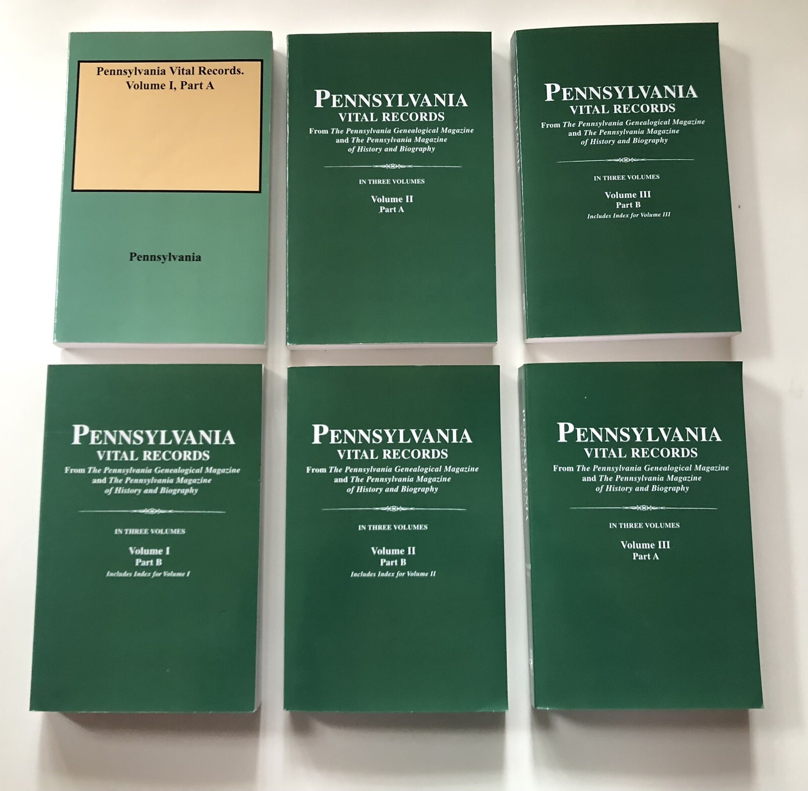 Pennsylvania Vital Records - COMPLETE SET - 3 Split Volumes ...