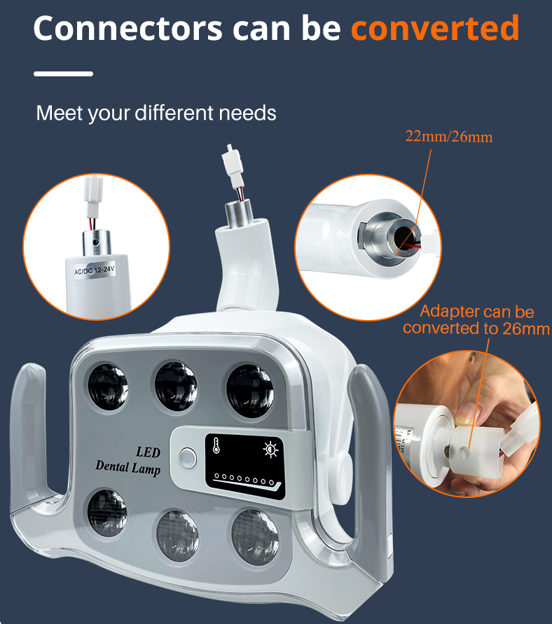 Dental 6 LED Ceiling Mounted Oral Lamp Sendor Touch Screen Dental Exam ...