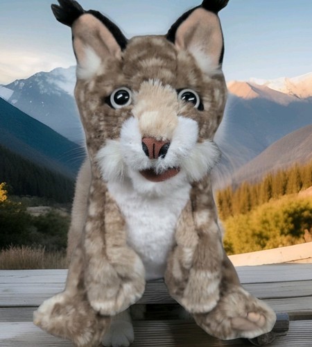 Folkmanis Hand Puppet Bobcat Brown Lynx 10" Plush Kitten Cat Kitty ...