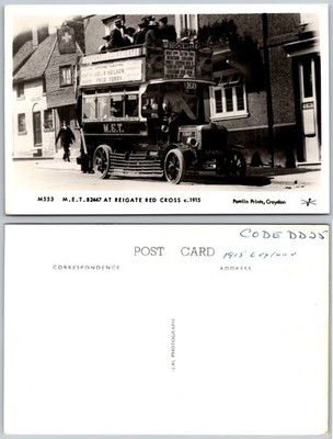 RPPC Reigate England Red Cross Bus Photo Postcard | eBay