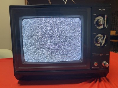 Vtg General Electric GE Portable Television Model 8-0955 TV CRT ...