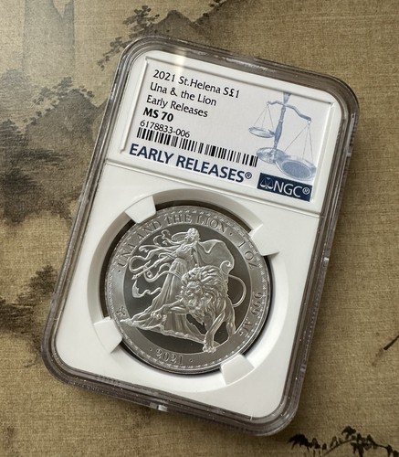 NGC MS70 ER 2021 UK St.Helena Una and the Lion silver coin 1oz Haze | eBay
